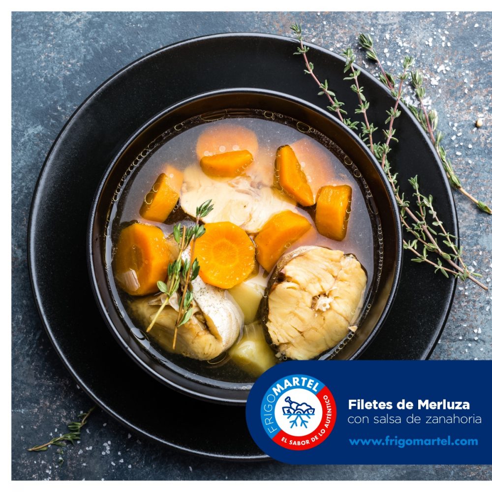 Filetes de merluza con salsa de zanahoria » Frigo Martel
