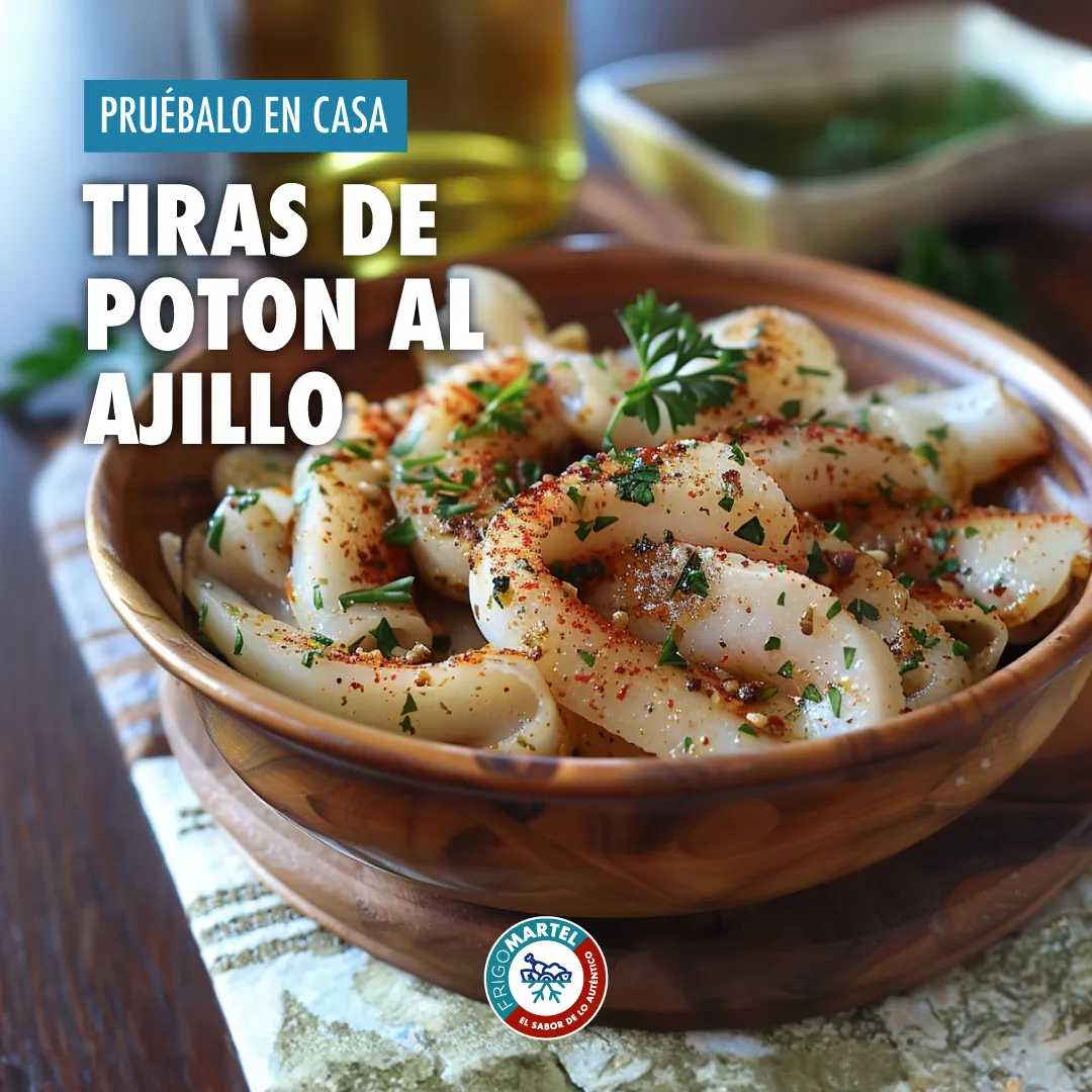 Tiras de potón al ajillo » Frigo Martel » Receta