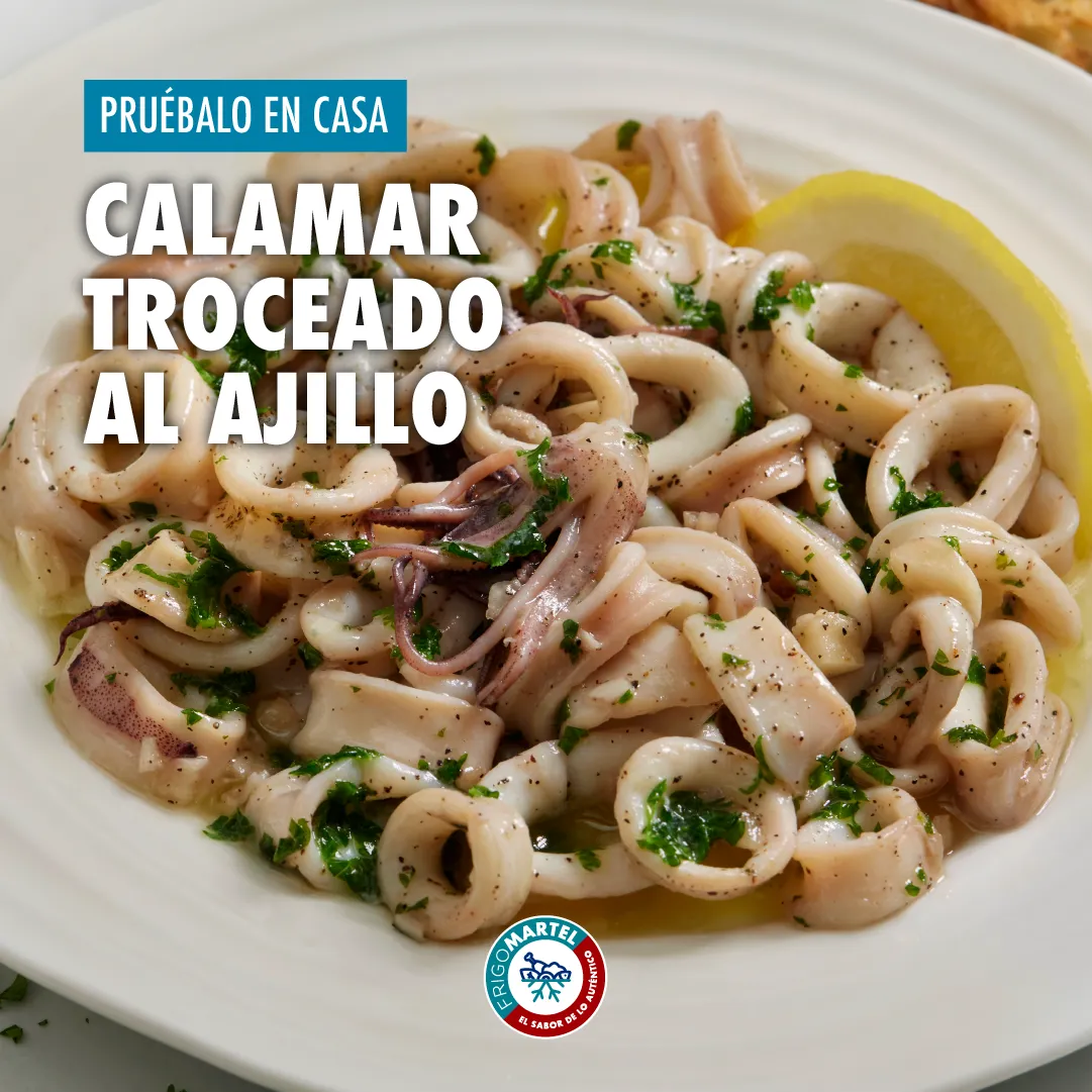 Calamar troceado al ajillo » Frigo Martel » Receta